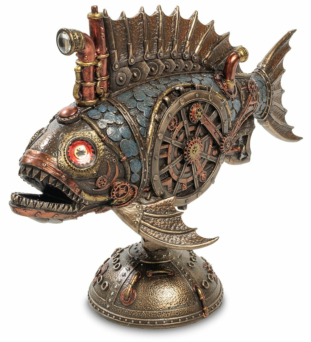 Статуэтка в стиле Стимпанк 'Рыба Удильщик' с подсветкой