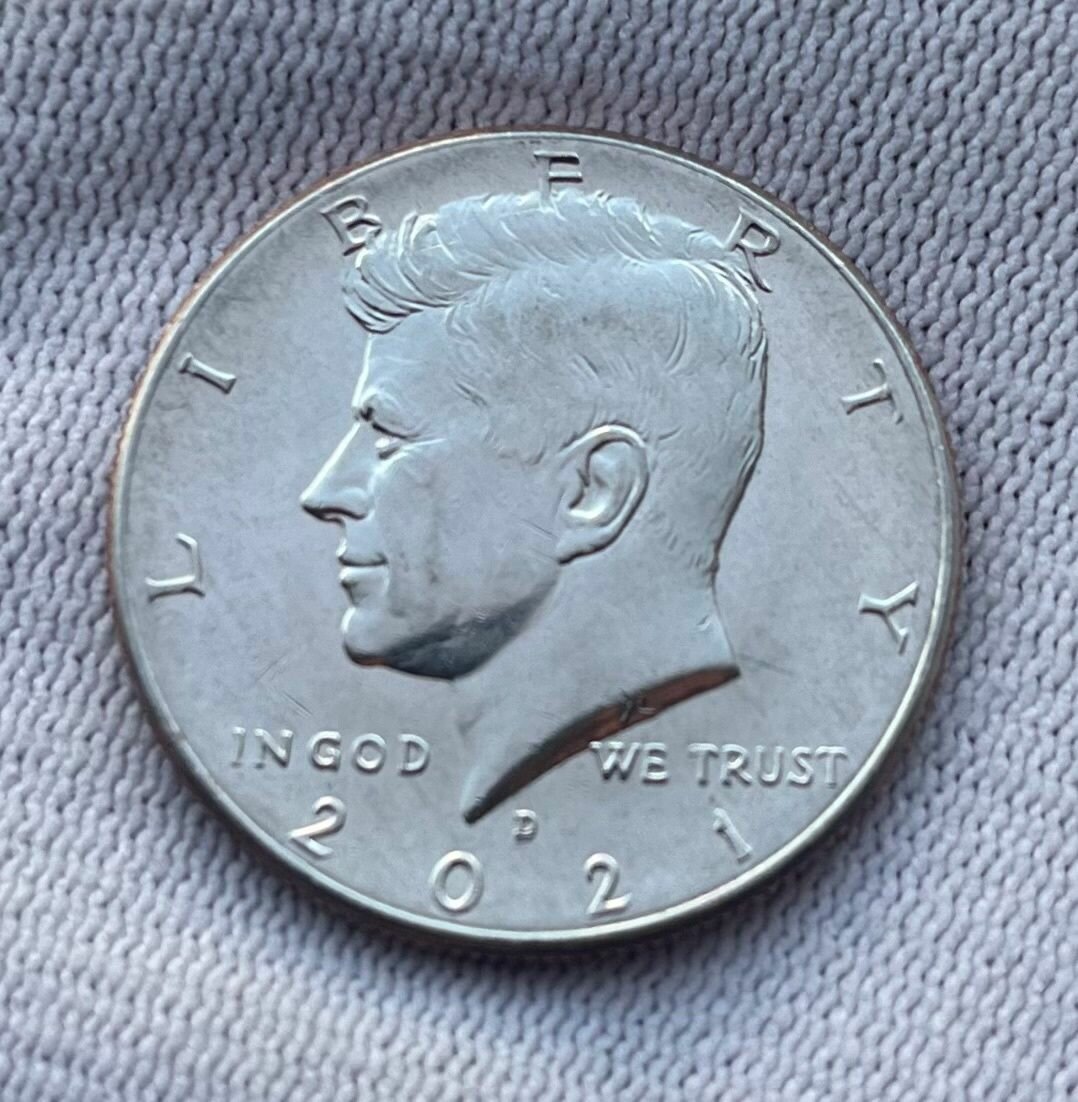 США 50 центов Кеннеди 2021 года монетный двор D XF - VF