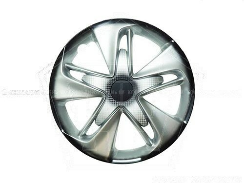 Колпаки декоративные (на пруж.) r-14 "супер астра" серебристо-черный, карбон (к-т 2 шт) (lw1425)