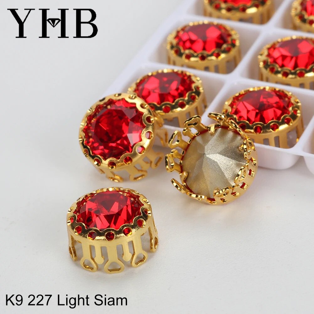 Стразы YHB стеклянные кристаллы AB лунный свет 24Pcs 8MM, T227 Light Siam