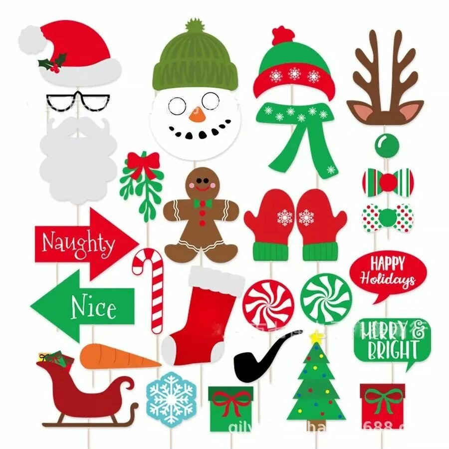 Набор фотобутафория "Merri Christmas", 32шт