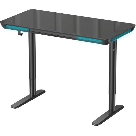 Стол компьютерный Cactus CS-EGD-BK-LED столешница закаленное стекло черный каркас черный