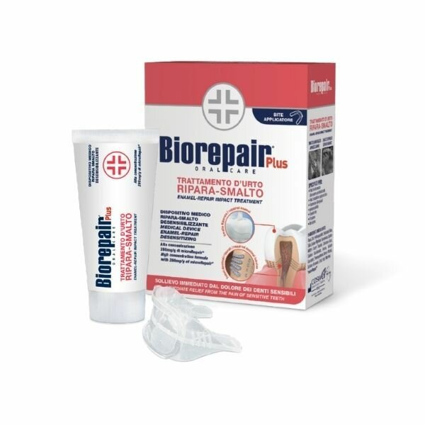 Набор Plus Biorepair/Биорепэйр: Паста зубная для снижения чувствительности и восстановления эмали зубов 50мл+Капа силиконовая
