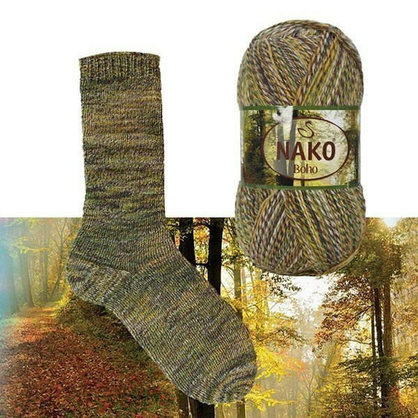 Пряжа Nako BOHO 87719 принт (5 мотков)