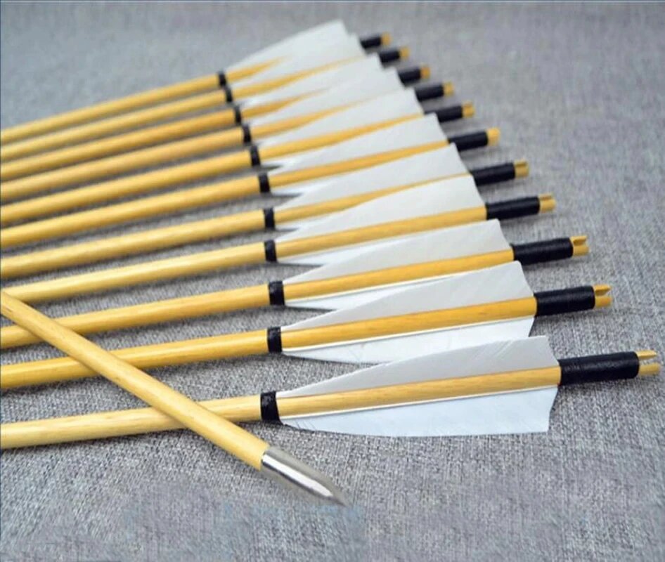 Деревянные стрелы Yezelieying для лука 20-50 фунтов 12pcs