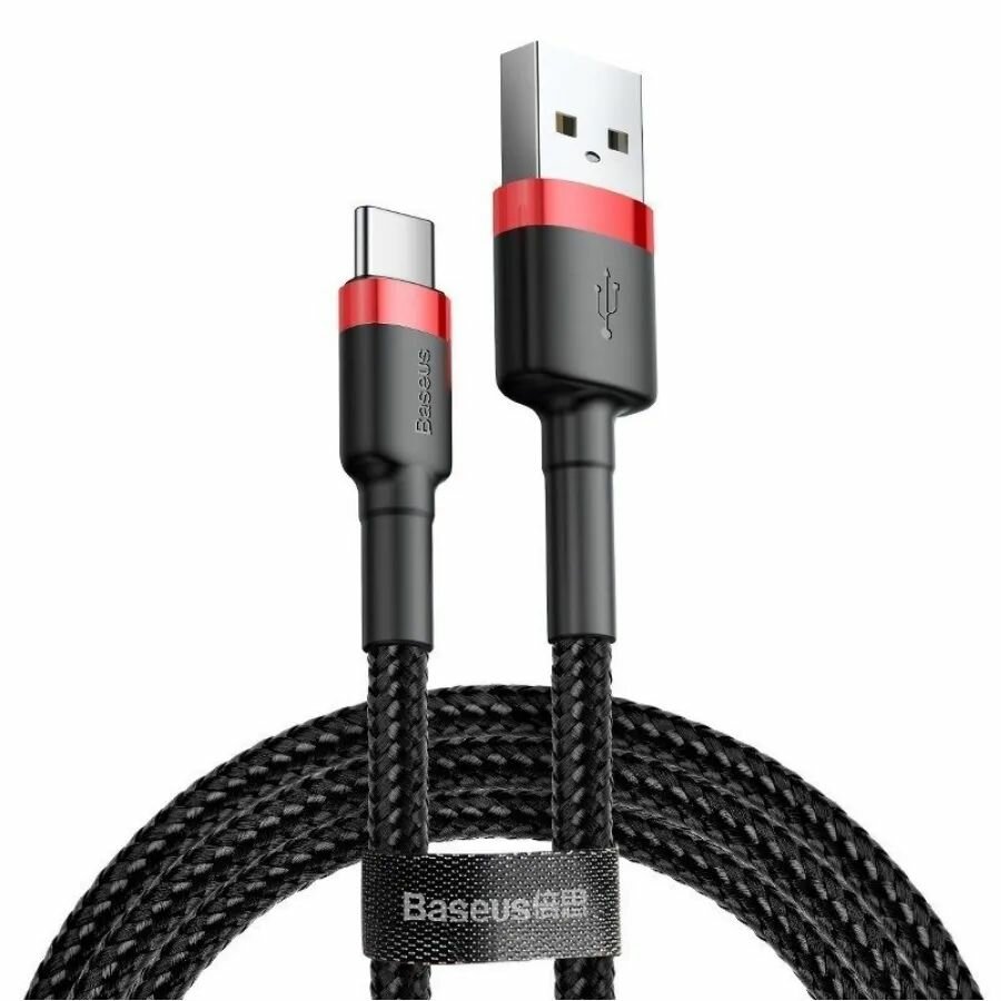 Кабель Baseus Cafule Cable USB For Type-C 2A 2m Red+Black (CATKLF-C91)