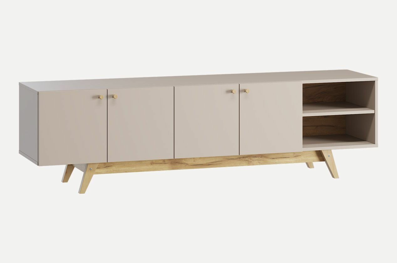 Тумба под телевизор напольная Divan.ru Имин-3 Латте 180х42х51 см, ЛДСП, бежевая