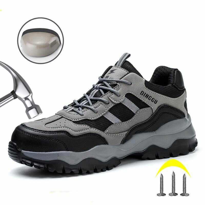 Рабочая кроссовки со стальным носком Мужская защитная обувь с защитой от проколов