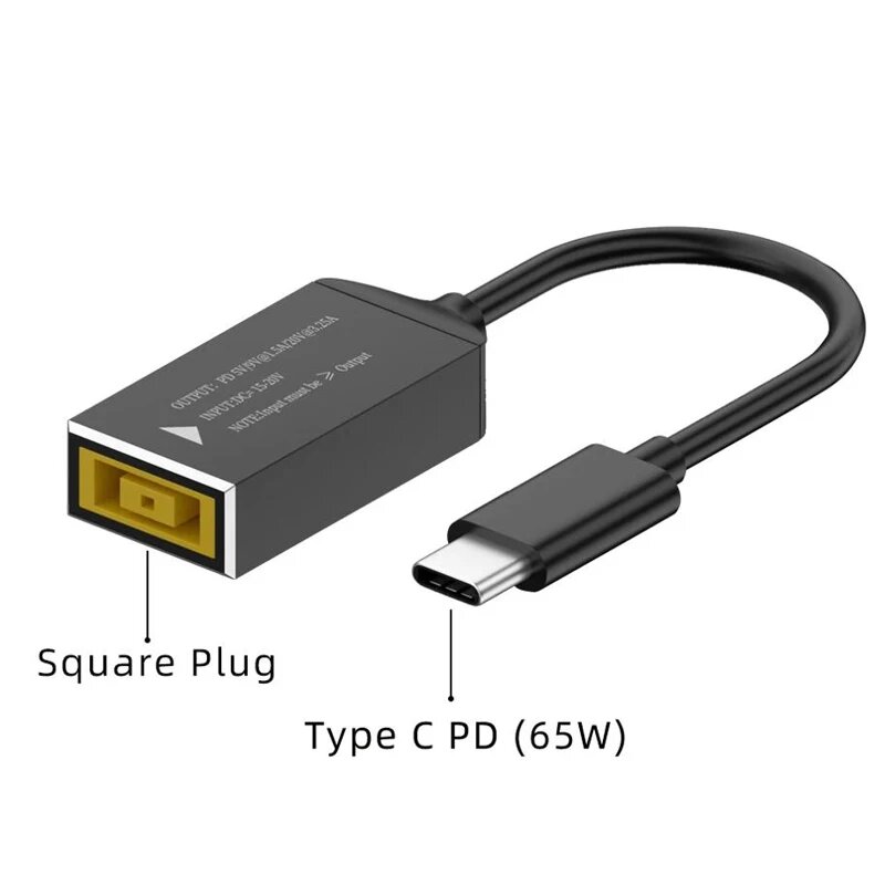 Geris Power Адаптер 65 Вт Квадратный Штекер на USB Type-C Type 2