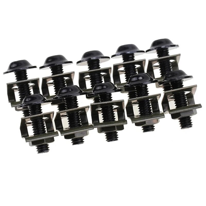 10 шт, винты для крепления мотоцикла, 6 мм черный