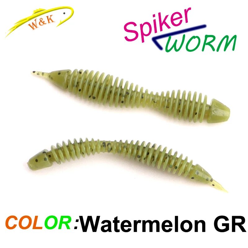Мягкая приманка W&K Спайкер червь 5см 7см Зеленый, 70mm, Watermelon GR