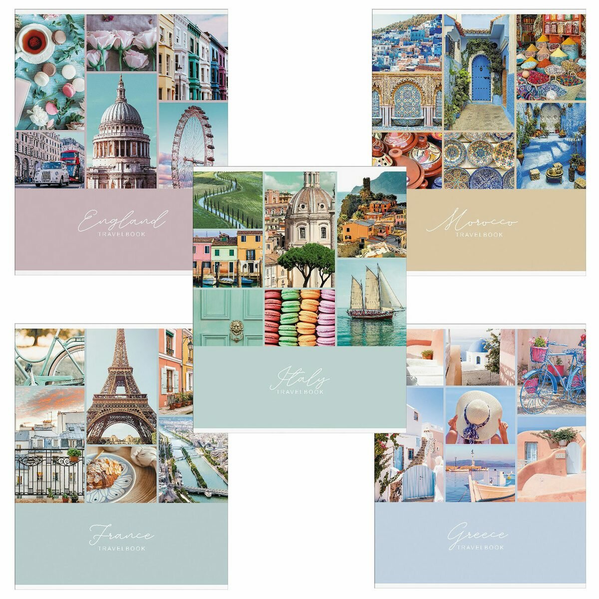 Тетрадь общая 48л, А5 Hatber Eco "Travelbook" (клетка, скрепка, обложка мелованная, эконом) (48Т5D1), 32шт.