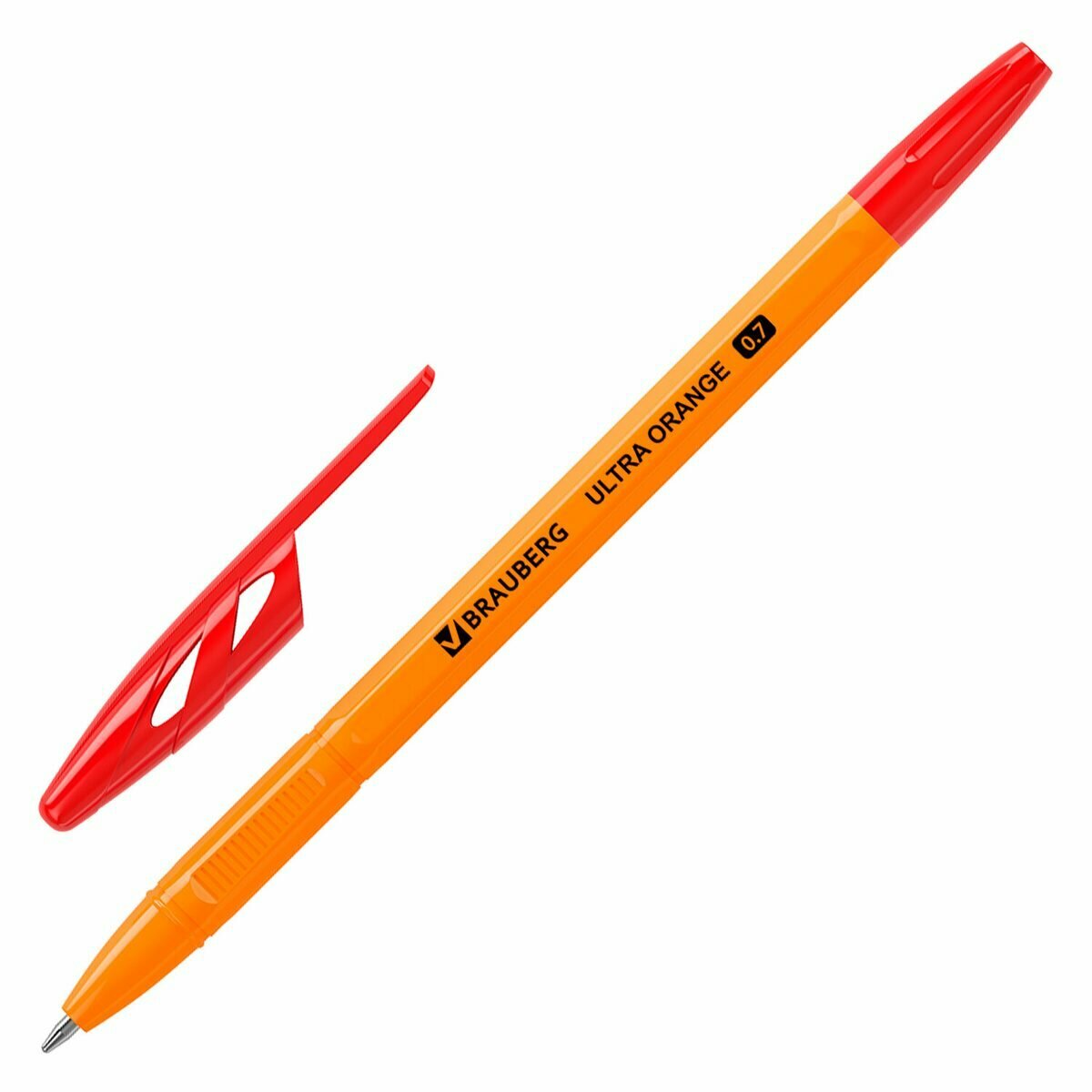Ручка шариковая Brauberg Ultra Orange (0.35мм, красная) (143564), 50шт.