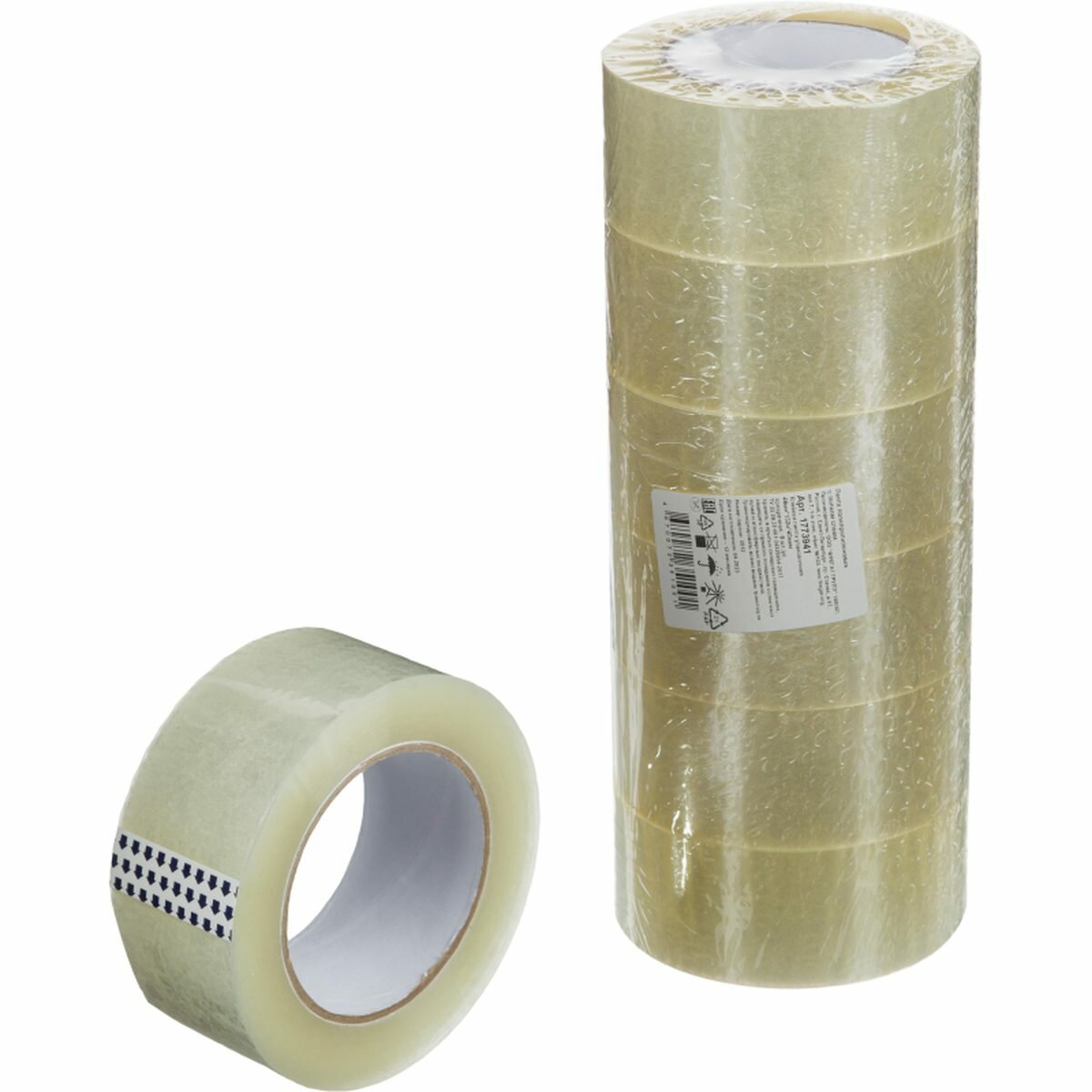 Клейкая лента (скотч) упаковочная (48мм х 132м, 40мкм, прозрачная) 6шт.