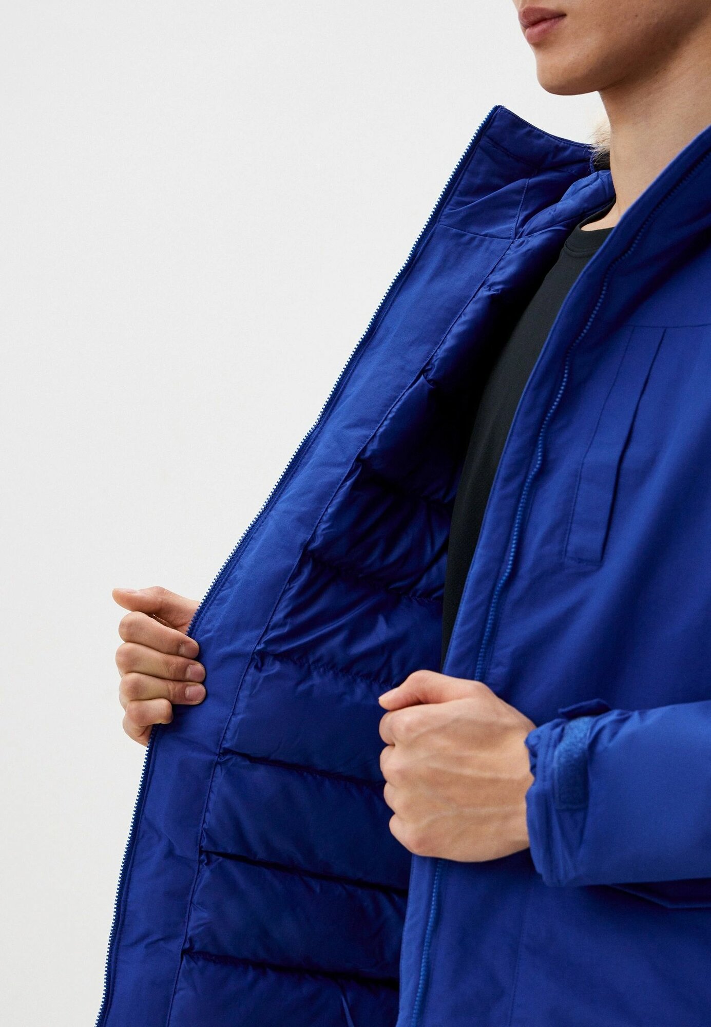 Парка adidas Paveric Fur Parka, размер 2XL, синий — фото 1