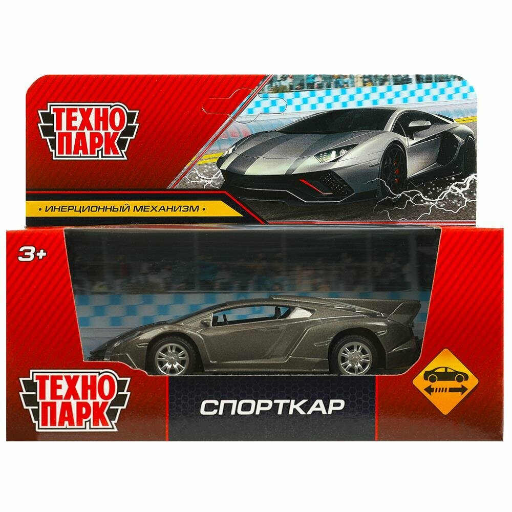 Модель Инерционная Технопарк Спорткар (11см, металл, в коробке) 2108C169-R, (Huada Toy Co, Ltd)