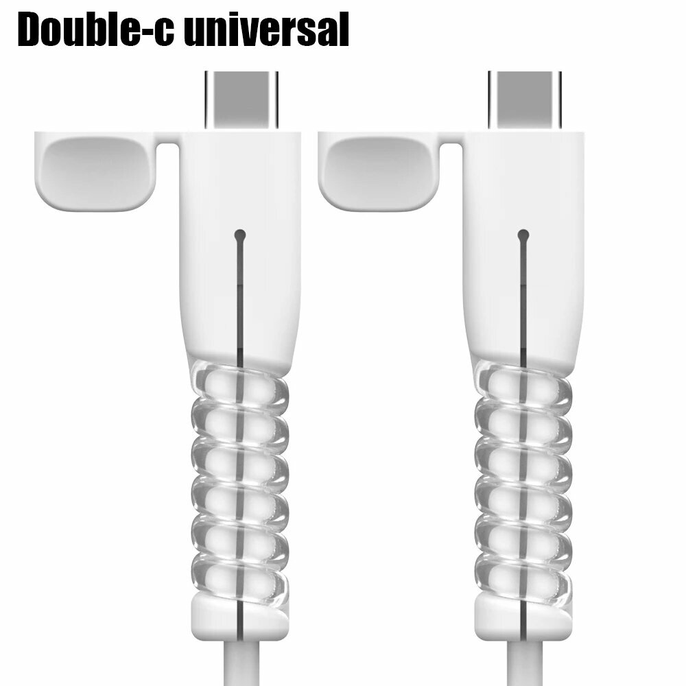 Силиконовый защитный чехол для кабеля White For C To C