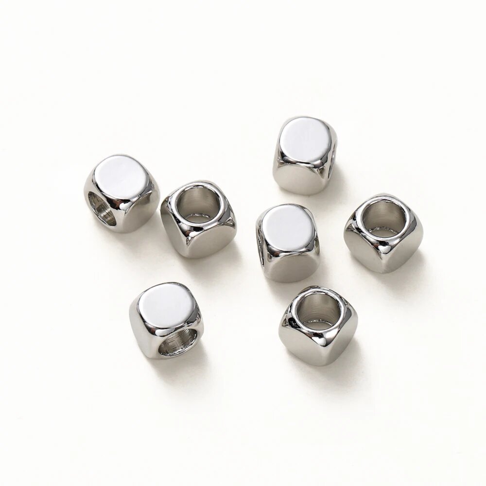 Золотые квадратные бусины-разделители St.kunkka 4mm, Platinum