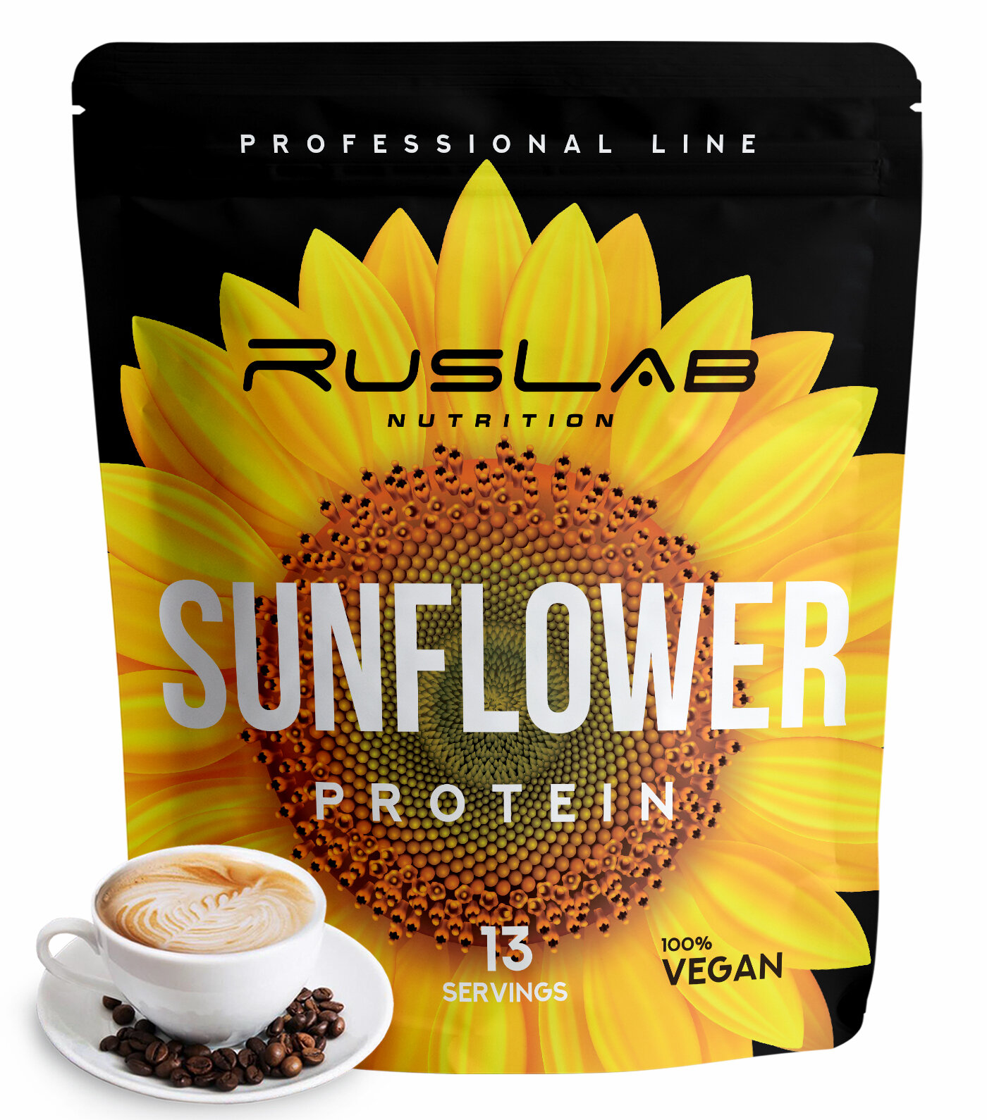 SUNFLOWER PROTEIN-протеин подсолнечный (416гр), капучино
