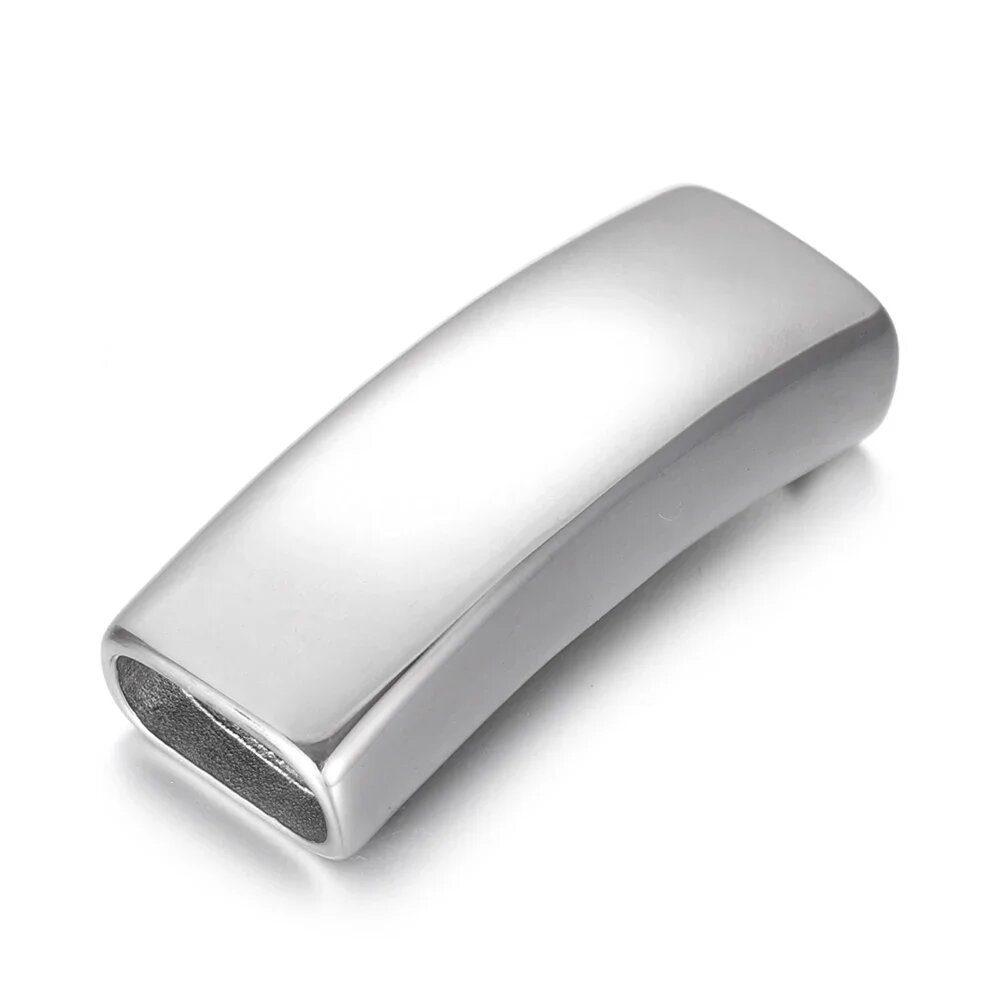 Бусины-слайдеры из нержавеющей стали EMBLAASK для кожаных браслетов Mirror Finish