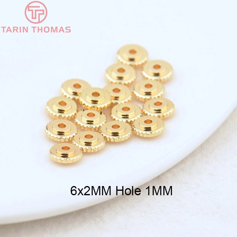 TARIN THOMAS Латунные квадратные бусины 24К золото 4x4 мм 20 шт