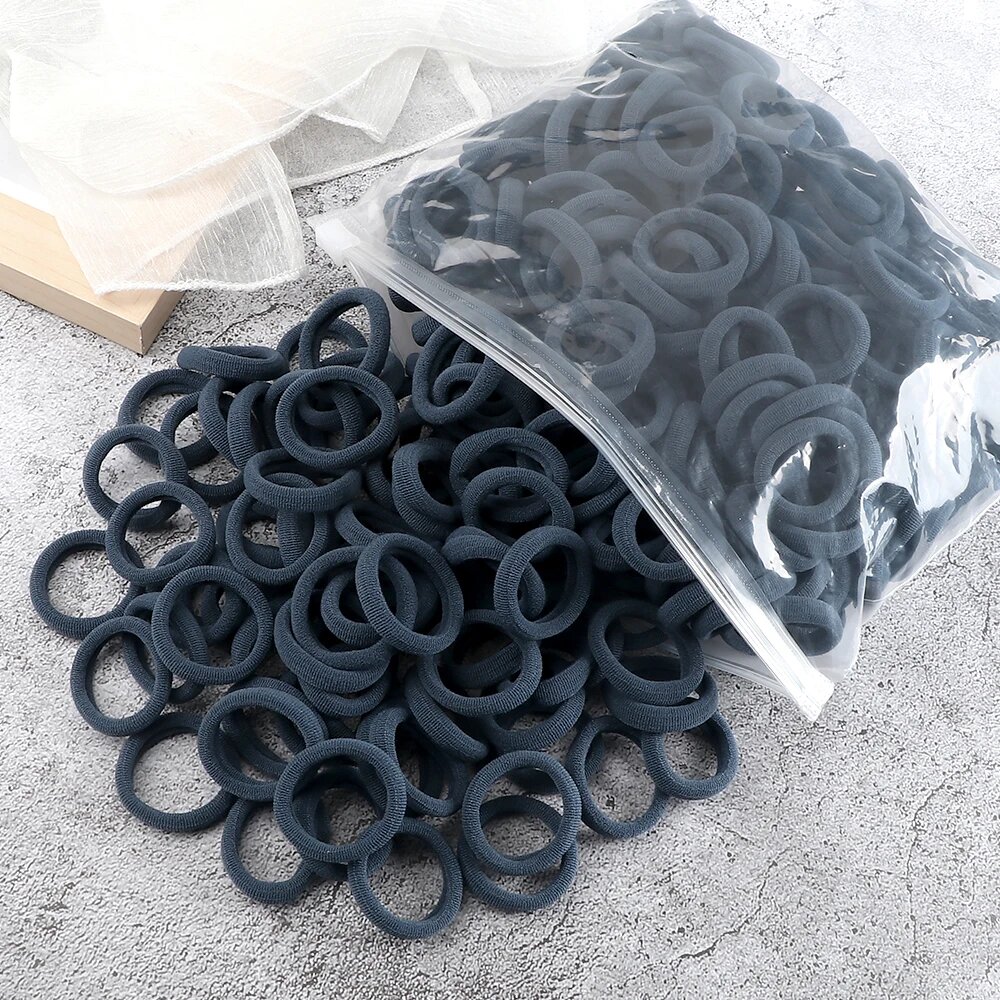 50/100 шт. 3 см детская повязка на голову, высокоэластичные однотонные Черный, 100PCS, Color 5