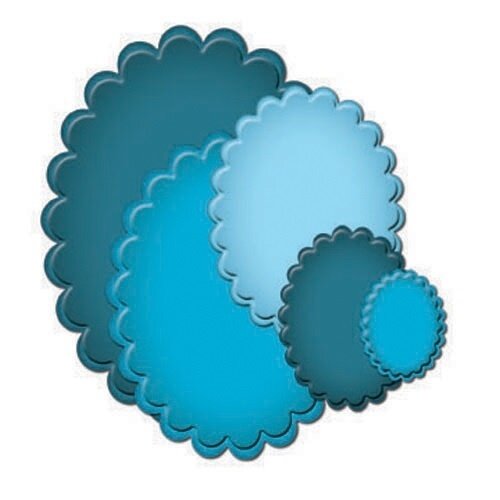 Ножи для вырубки Spellbinders "Nestabilities" Классические овалы с фестонами большие, для скрапбукинга