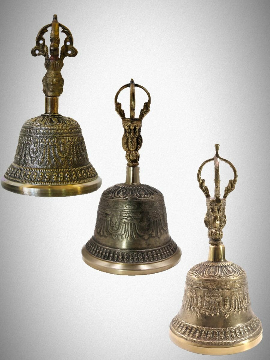 Тибетский поющий колокол Дрильбу, 10 см высота