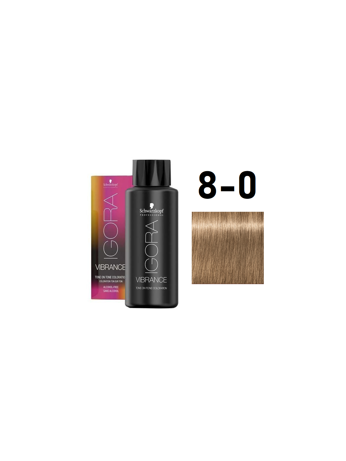 Schwarzkopf Professional Schwarzkopf Igora Vibrance 8-0 - Краситель тон-в-тон светлый русый натуральный 60 мл