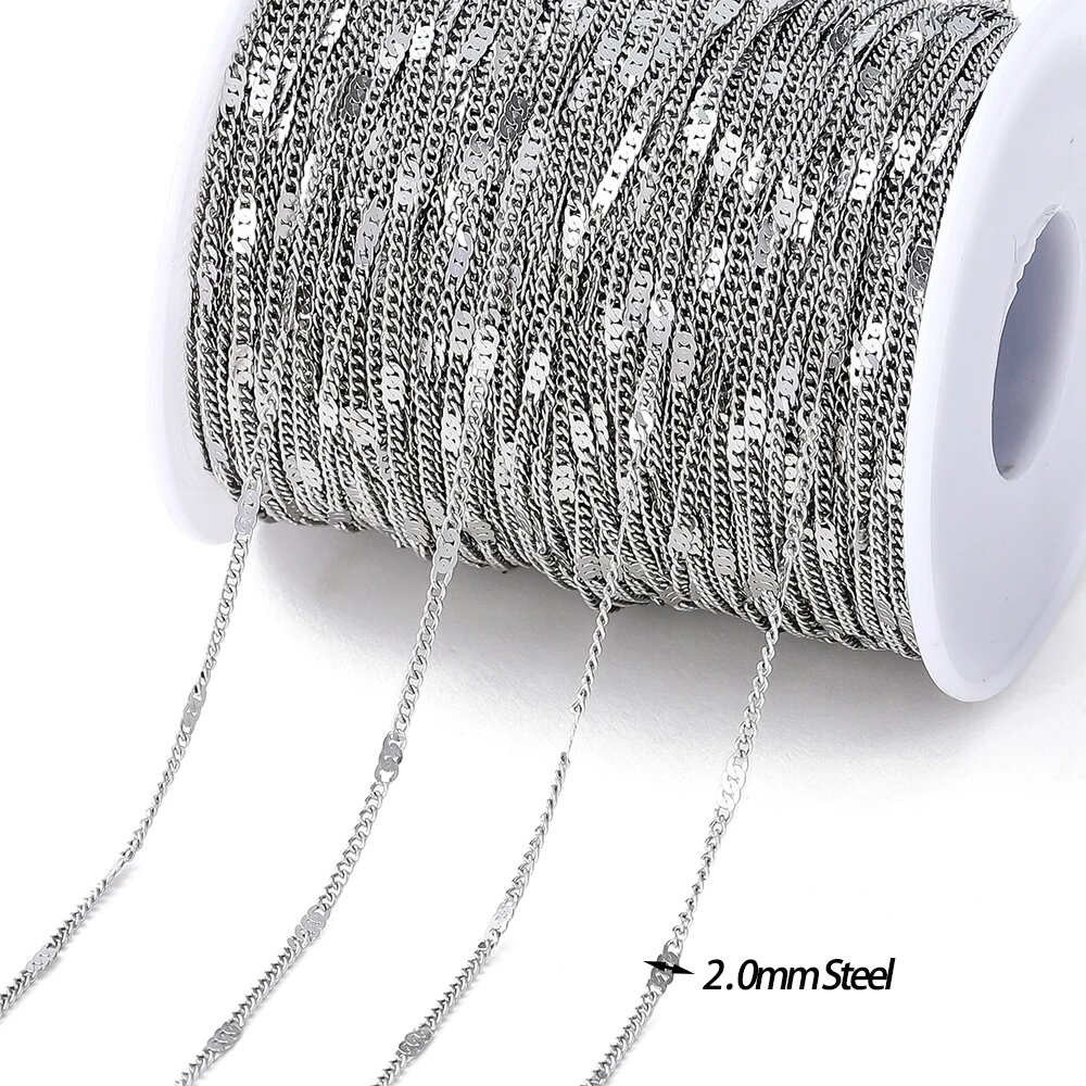 Цепочка серебряная 2.0мм, 2 метра, S4 Steel