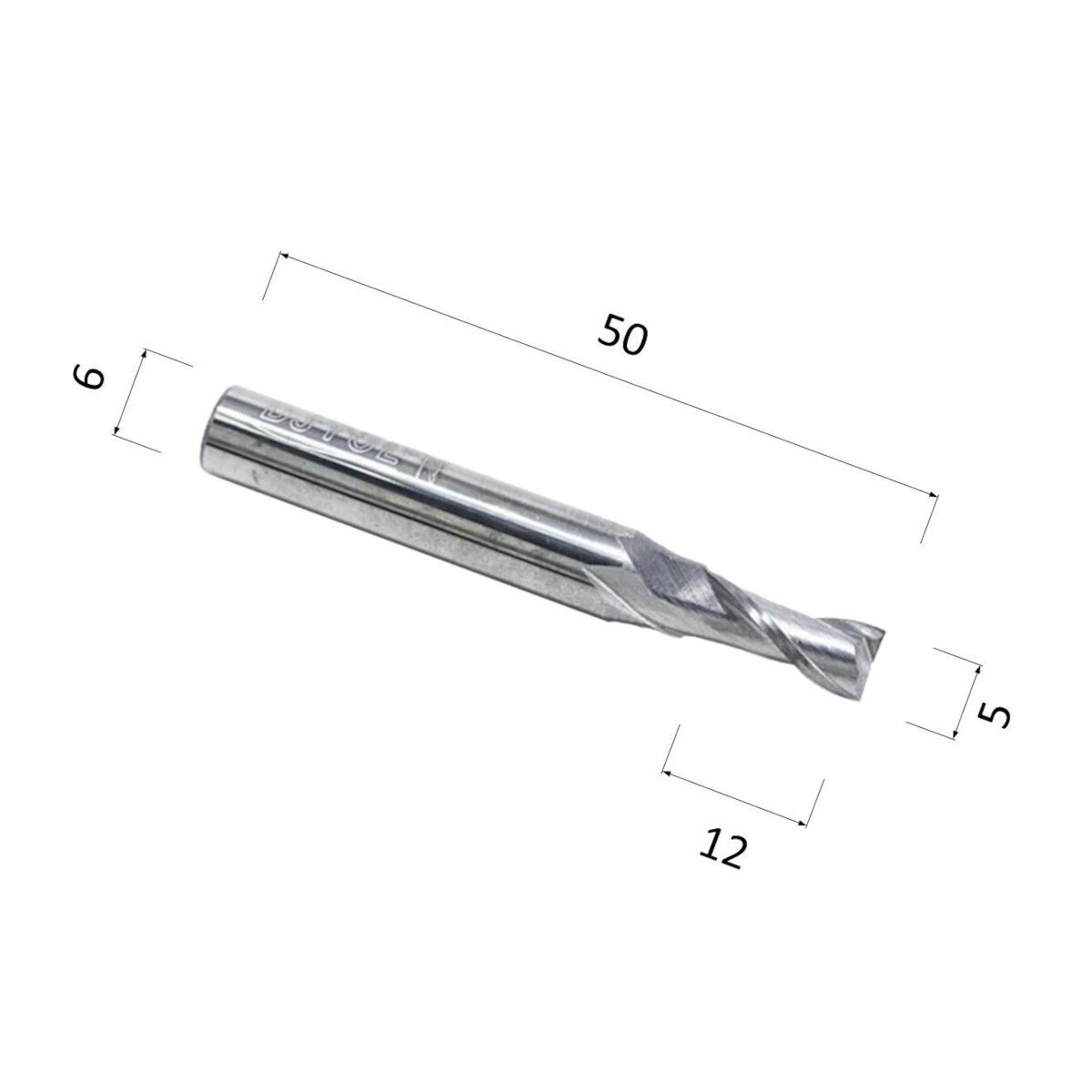 Фреза DJTOL N2LX6.512 спиральная двухзаходная стружка вверх (по дереву, композиту (АКП), пластику)