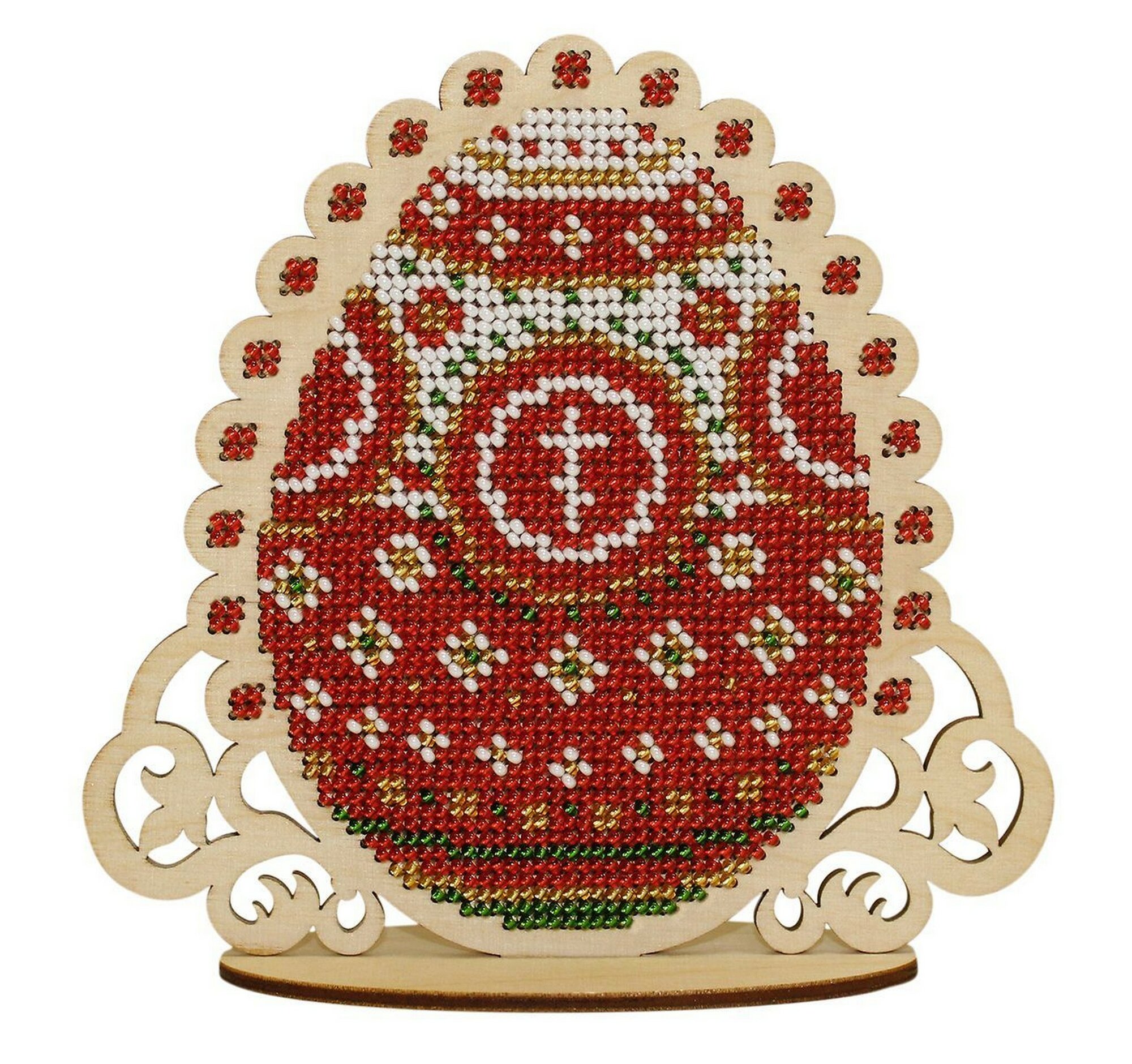 Вышивка Красное пасхальное яйцо 13x14 см.