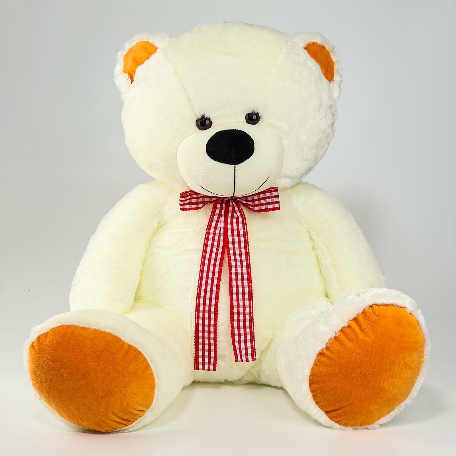 Мягкая игрушка Сима-ленд "Медведь", с клетчатым бантом, 90 см.