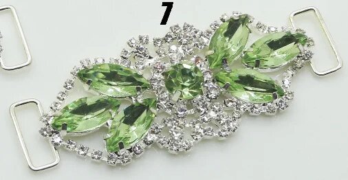 Пряжки Lkeran металлические со стразами 69 мм 2 шт Изумрудный, No.7 green