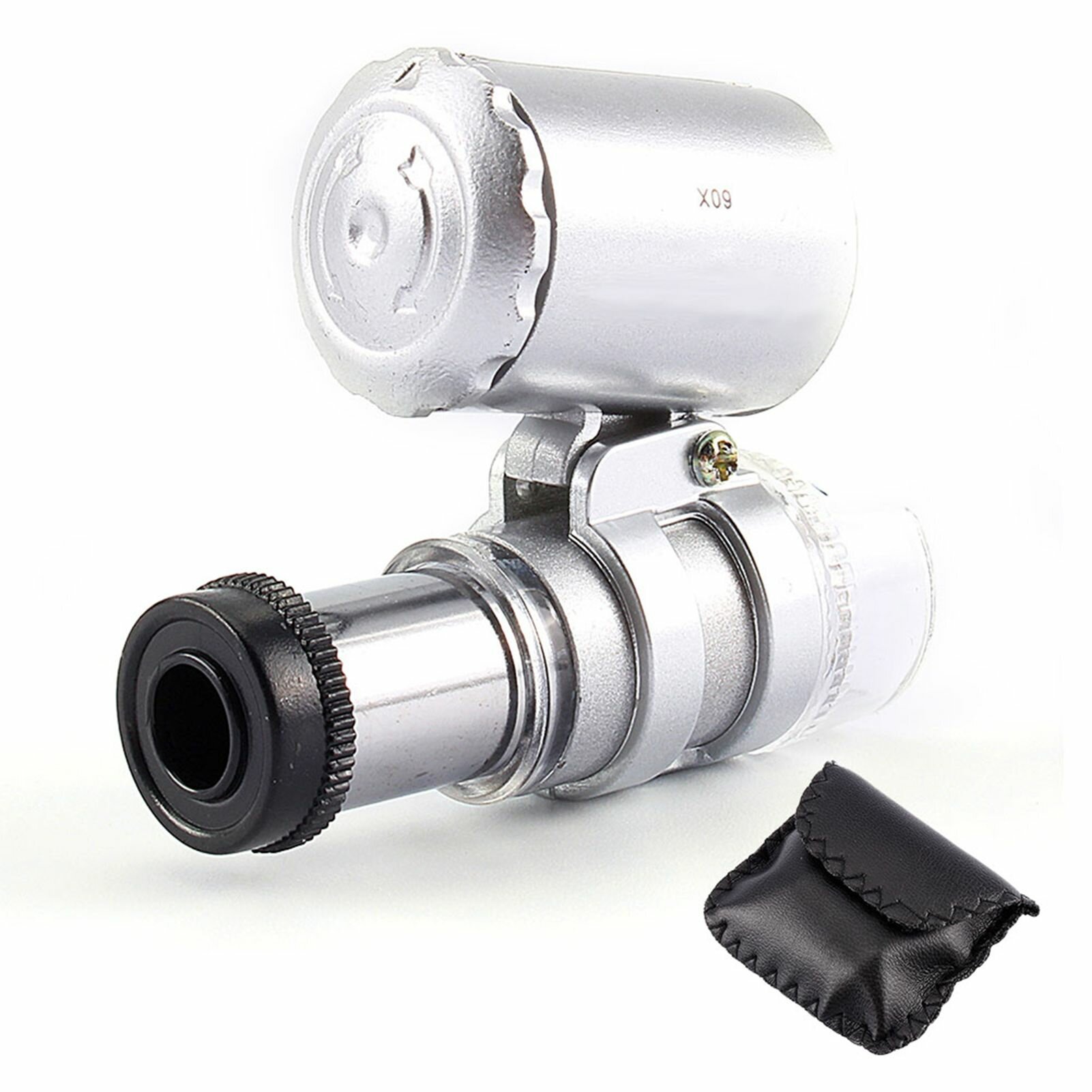 Мини-60X карманный микроскоп, ювелирная лупа, LED, УФ-излучение