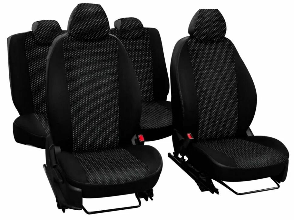 Чехлы на сиденья "К-1" для Lada Largus (2012-2020) 5 мест, зад. диван делится 2/3; Черный; Жаккард-экокожа