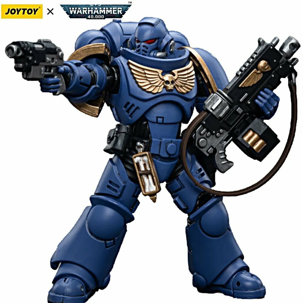 Подвижная фигурка JOYTOY Warhammer 40000 1:18 Ultramarines Intercessors Подарочная модель