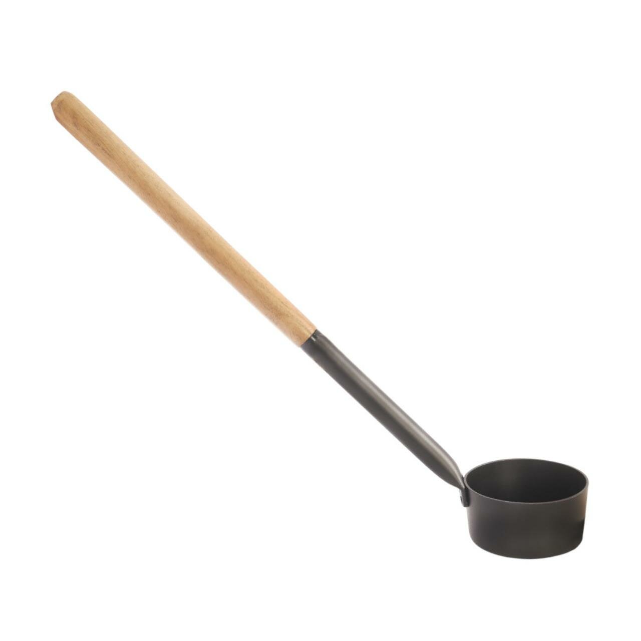 Черпак для бани алюминий 55 см "ASTON" с длинной ручкой черный/бежевый