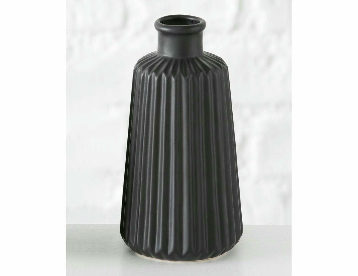 Декоративная ваза, фарфор, чёрная, 17 см, Boltze