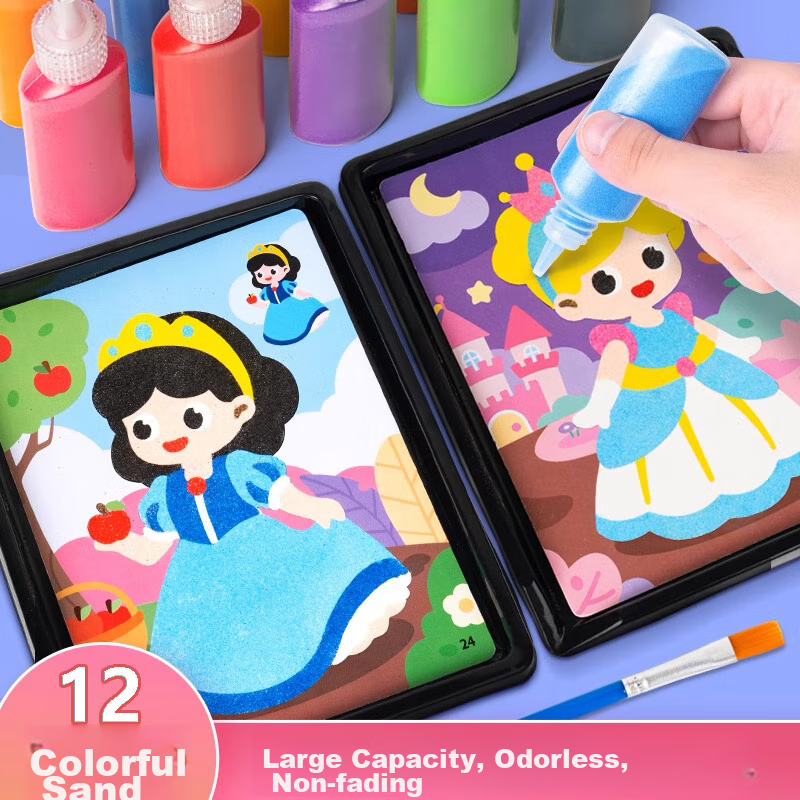 Shangmeibeibei Children's Sand Art Toy, Colored Sand Doodle, DIY Handmade Coloring, Painting, Creative Toy for Toddlers, Birthday Gift for Ages 3-6