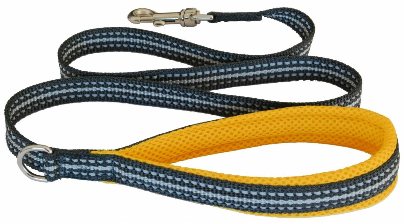 Мягкий светоотражающий поводок, желтый (Италия)