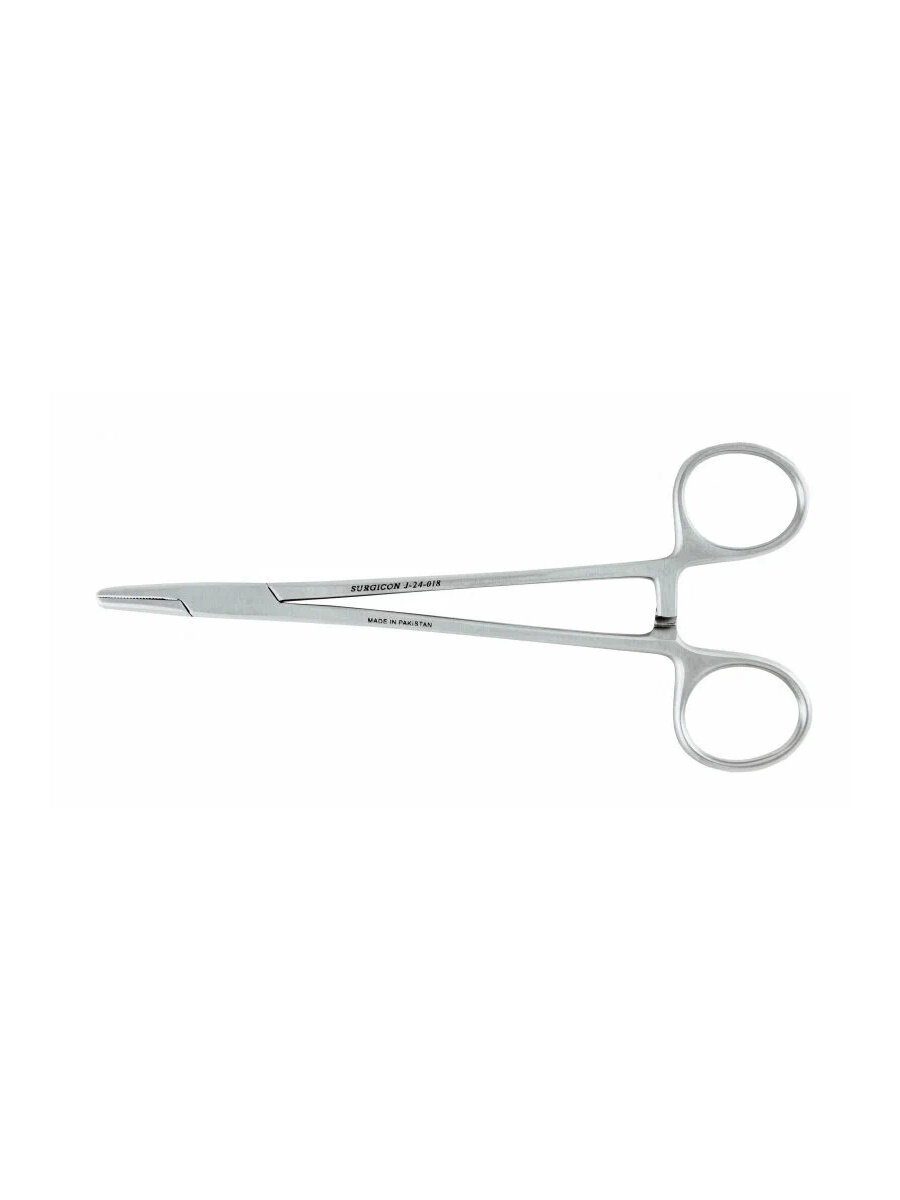 Иглодержатель J-24-018 Surgicon общехирургический зажимной, 160 мм