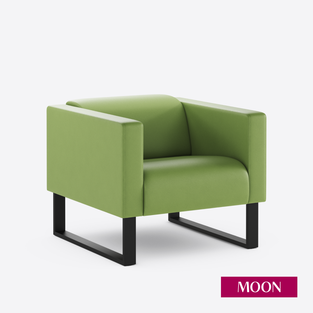 Кресло MOON 153 нераскладной, экокожа, цвет зеленый, 76*84*70, эксклюзивная высокоэластичная пена (UniqFoam).