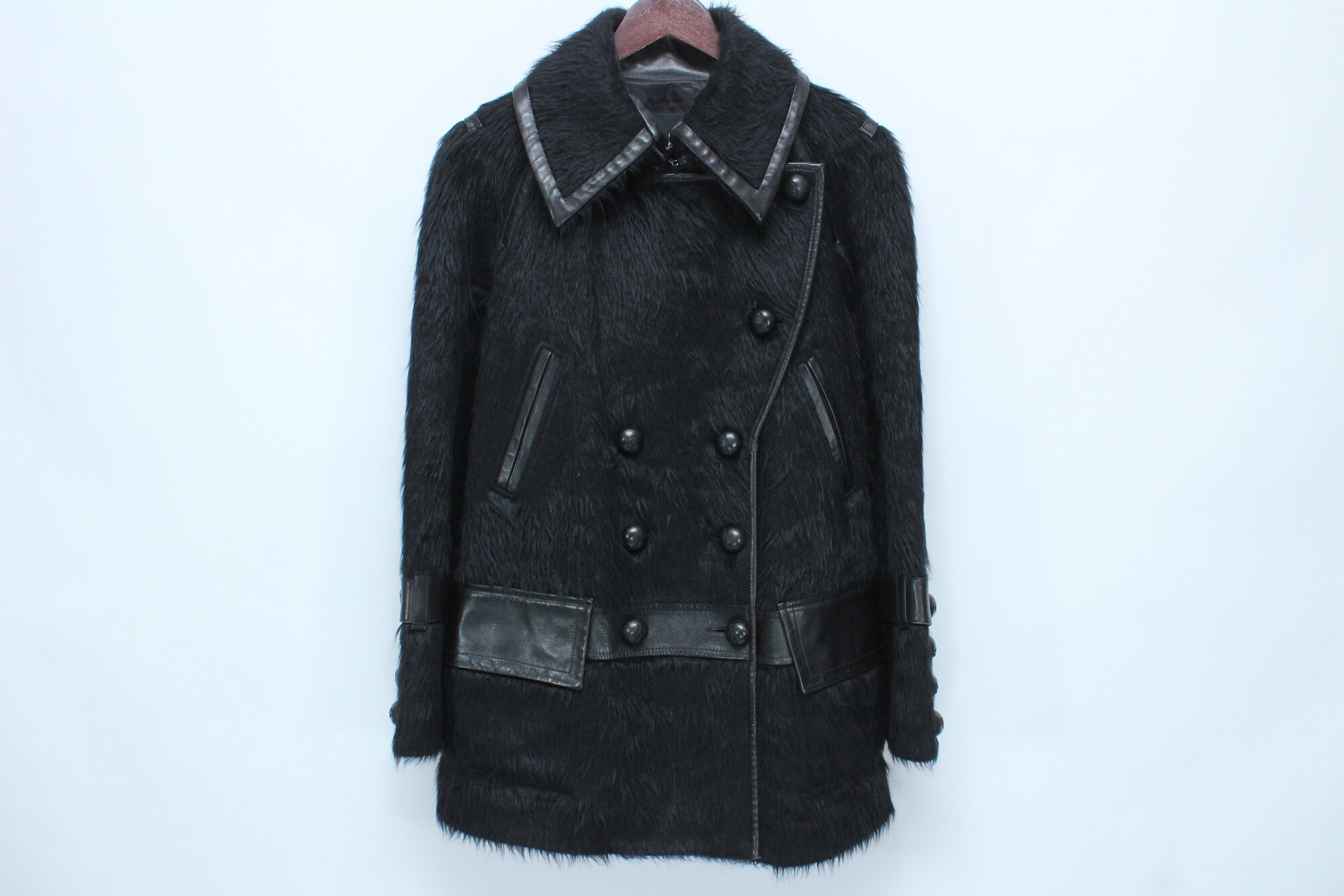 Barbara Bui Defile Hiver 2008 Пальто из шерсти Кожа Ягненка 44