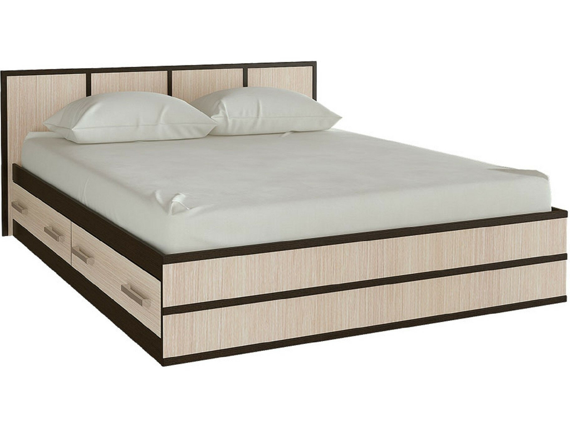 Сакура Кровать с ящиками 160 (Венге / дуб беленый)