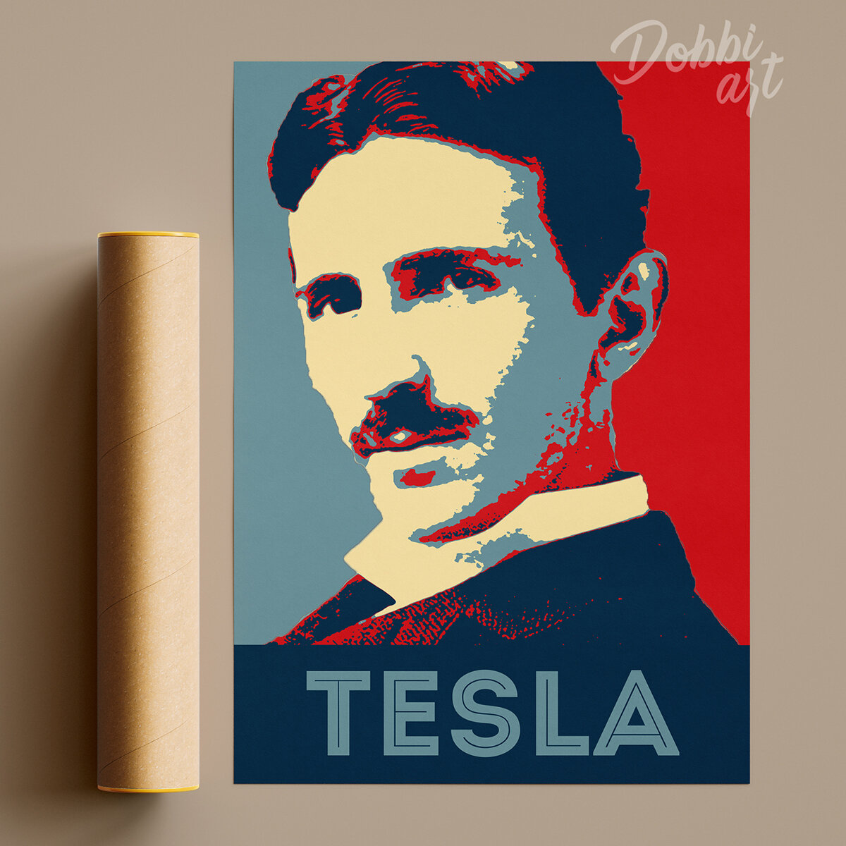 Постер Никола Тесла 30х40 см/ Портреты известных людей/ Подарок предпринимателю/ Постер плакат для мотивации/ Стильный современный постер плакат/ Портрет Hope надежда/ Декор стен дома, офиса/ Подарок мужчине
