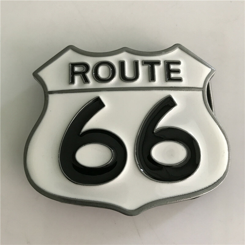 Пряжка для ремня 40 мм. Маршрут 66. Бляха на ремень мужской металлическая.