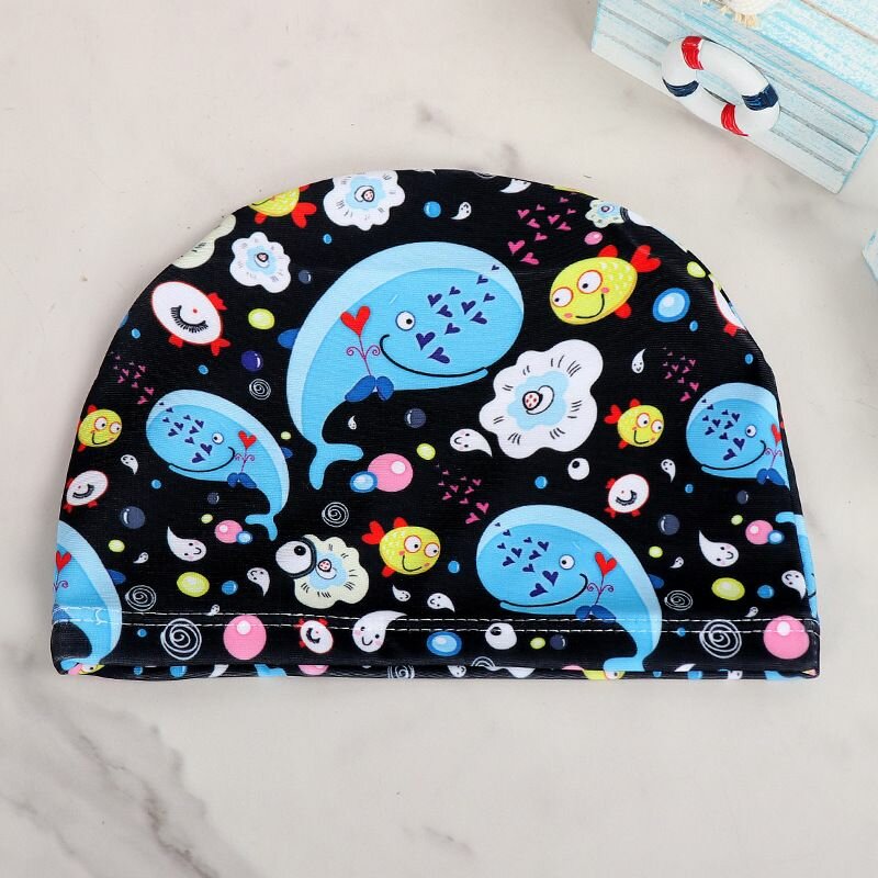 Шапочка для плавания Happy Kid подводный МИР детская тканевая маленькая для бассейна текстильная для девочки