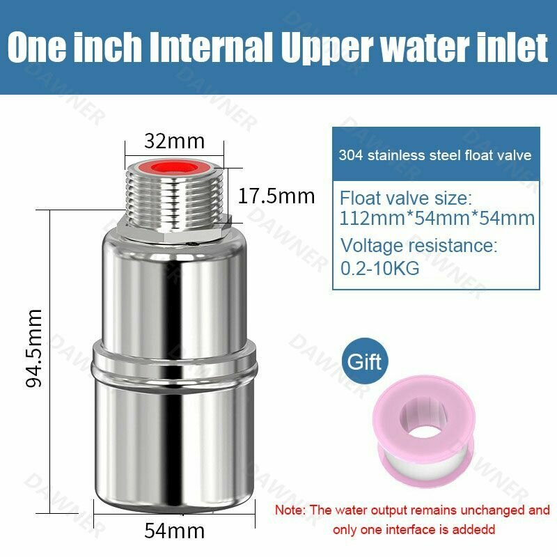 Кран Шаровой Автоматический Поплавковый Клапан Нержавеющая Сталь 304,1 Inch Водоснабжение Сверху.