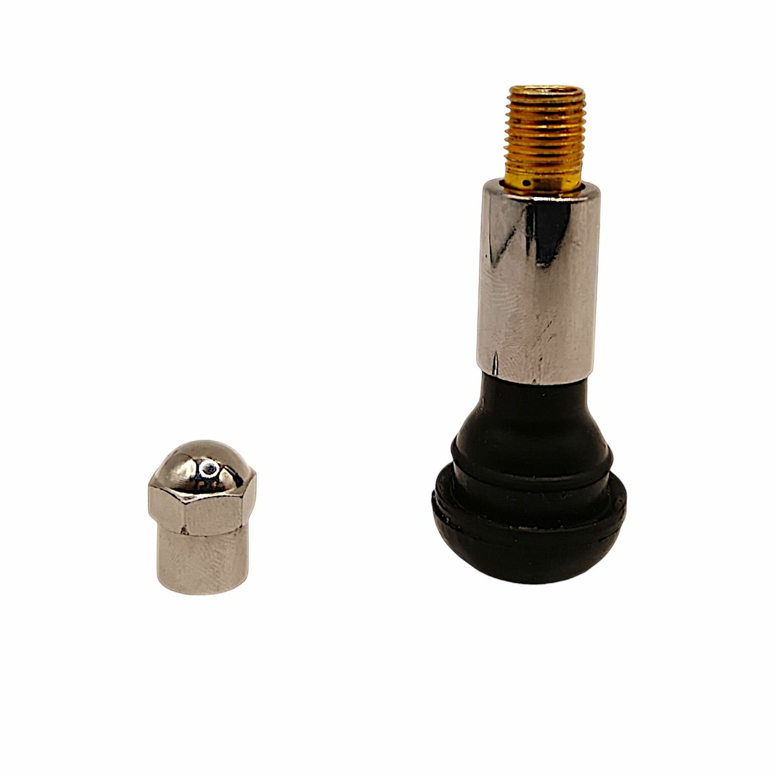 Вентиль для бескамерных шин хром (набор 4 шт.) TR414 / сосок автомобильный / ниппель для бескамерных шин